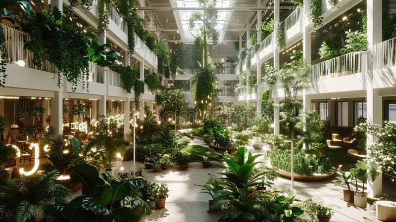 Lush City Farming Landscape Stock Illustration - Illustration of garden ...