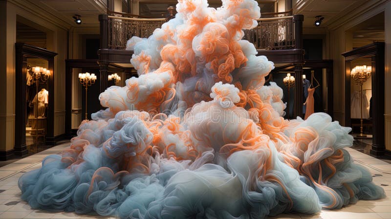 Lush Clouds, Like Magnificent Dresses at a Heavenly Ba Stock Image ...