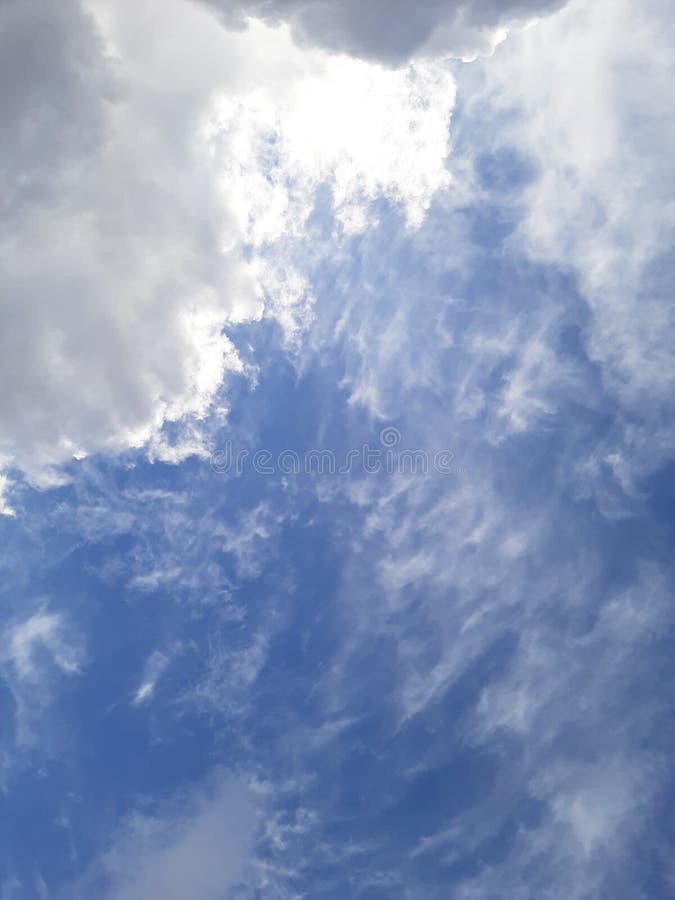 Lush Clouds Overhead in the Sky Block the Sunlight. through the Layers ...