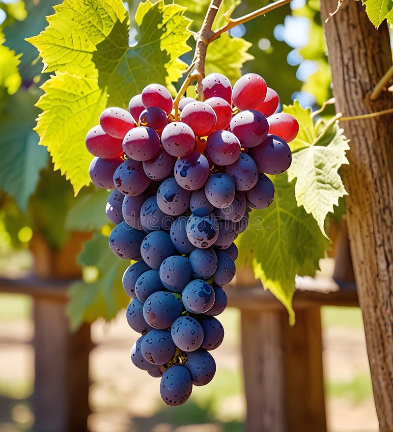 A Lush Cluster of Vibrant Green, Sparkling Grapese Stock Image - Image ...