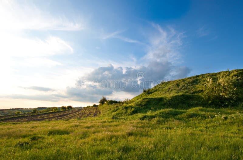 Lush Countryside Sky and Pasture Stock Photo - Image of lush, green ...