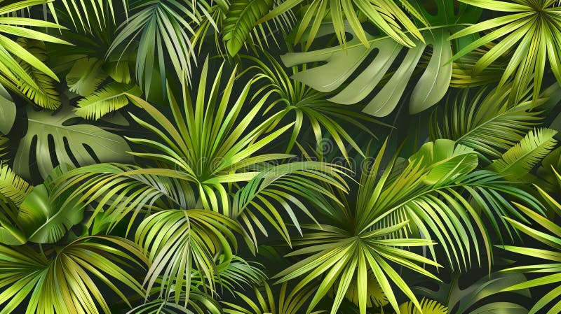 Lush Date Palm Fronds Create Captivating Array of Green Shades in ...