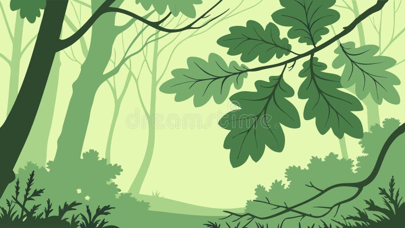 Lush Forest Edge Landscape with Rolling Hills Vector, Vector Design ...