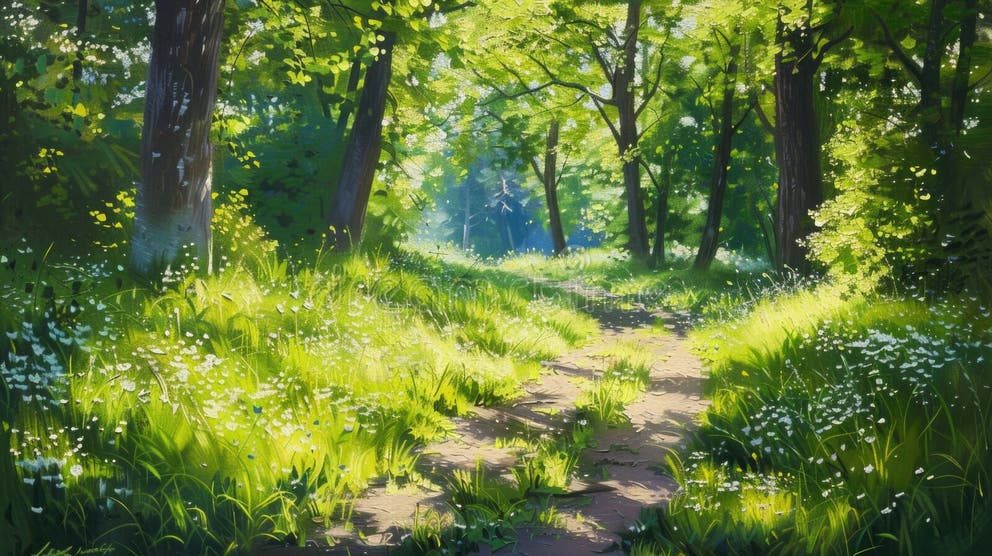 Lush Forest Path stock photo. Image of eden, woodland - 367229332