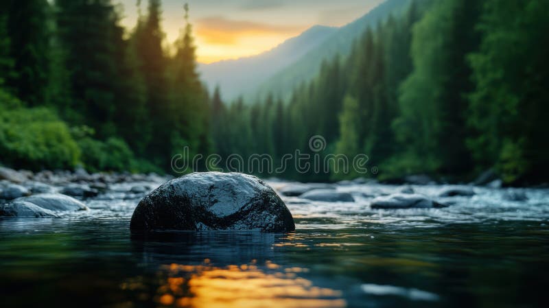 Lush Forest, Peaceful River-ideal World Environment Day Backdrop with ...