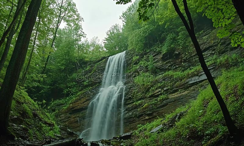Lush Forest Waterfall stock footage. Video of beauty - 381782722