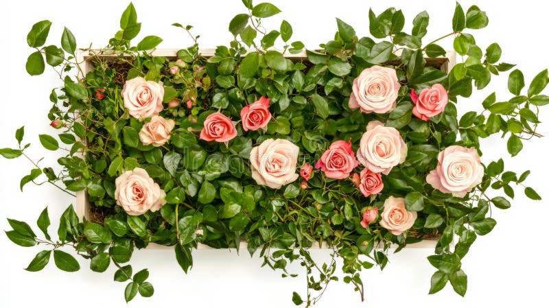 Lush Garden Roses Blooming in Elegant Window Box Display Stock Photo ...
