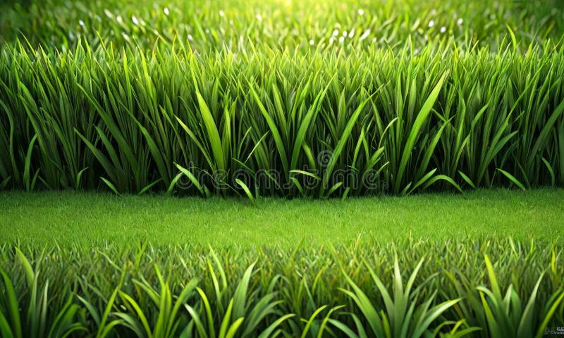 Lush Grass Bordering Soft Lawn Stock Photo - Image of manicured ...