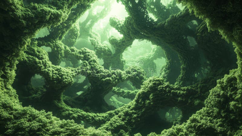 Lush Green Abstract Organic Network Structure Stock Illustration ...