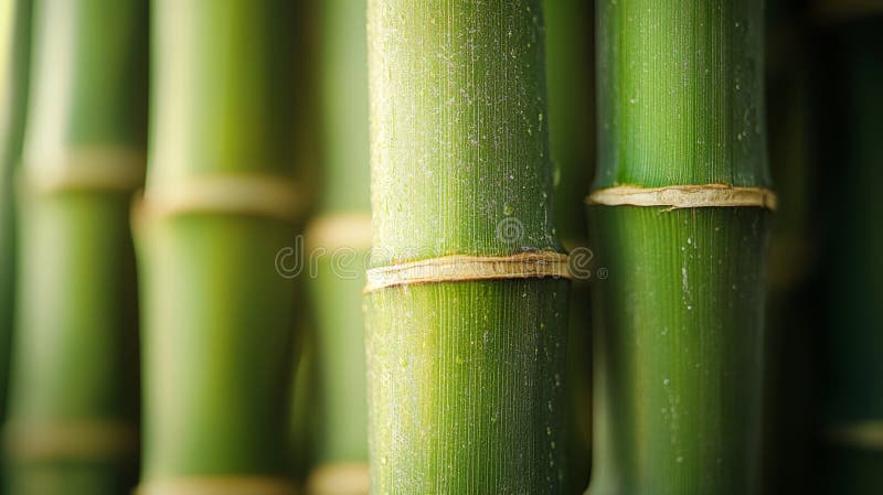 Lush Green Bamboo Stalks Close Up View Stock Illustration ...