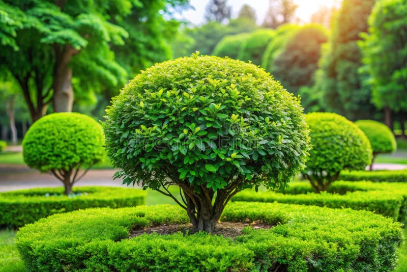 Lush Green Bush with Beautiful Branches in Park Setting Stock ...