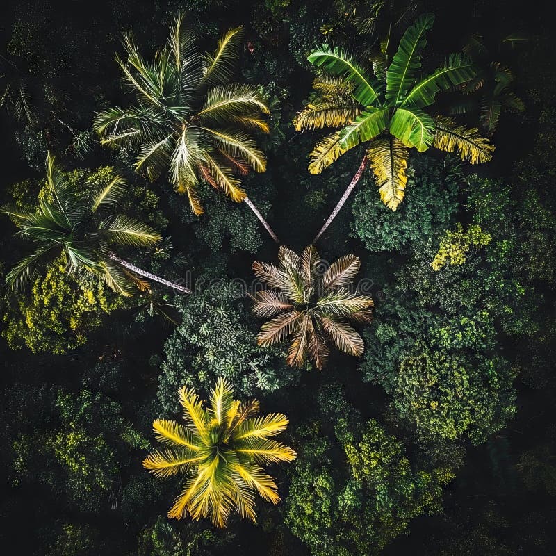 The Lush Green Canopy of a Tropical Rainforest As Seen from Above Stock ...