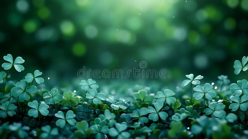 Lush Green Clover Field with Bokeh Background Stock Photo - Image of clover, grass: 356621432