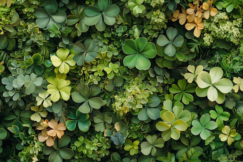 Lush Green Clover Leaf Wall Texture - Natural Textures Stock ...