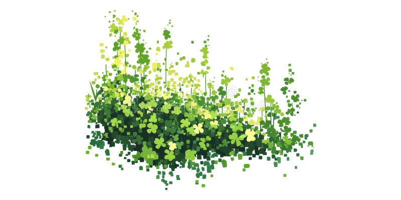 Lush Green Clover Patch Illustration Isolated on Transparent Background ...