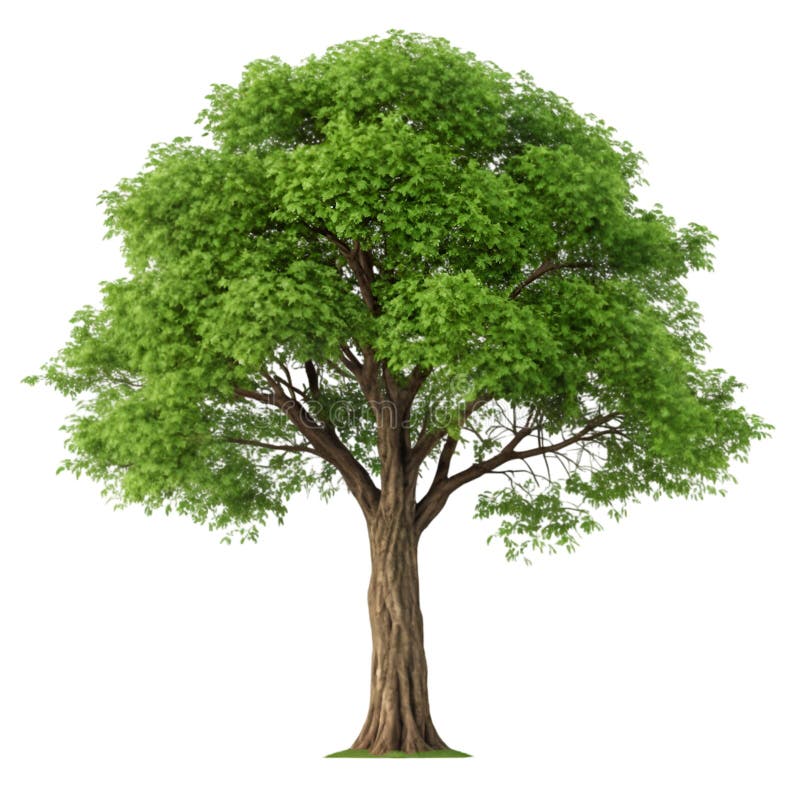Lush Green Deciduous Tree 3 D Render Isolated White Background 1 Stock ...