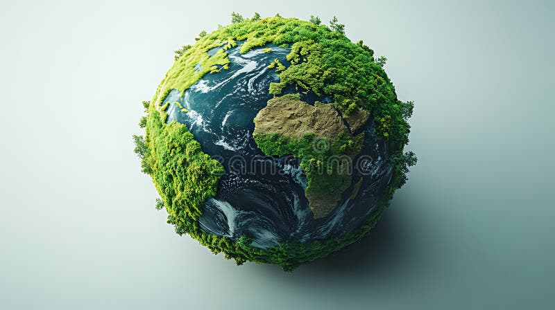Lush Green Earth Model, Studio Shot, Environmental Concept ...