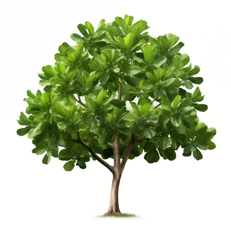 Lush Green Fig Tree with Thick Foliage Stock Illustration ...