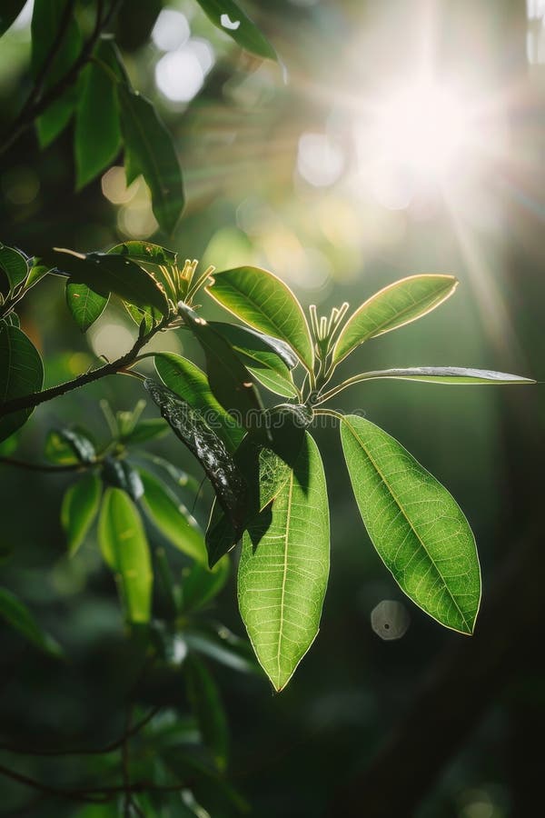 Lush Green Foliage Backdrop with Captivating Interplay of Light and ...