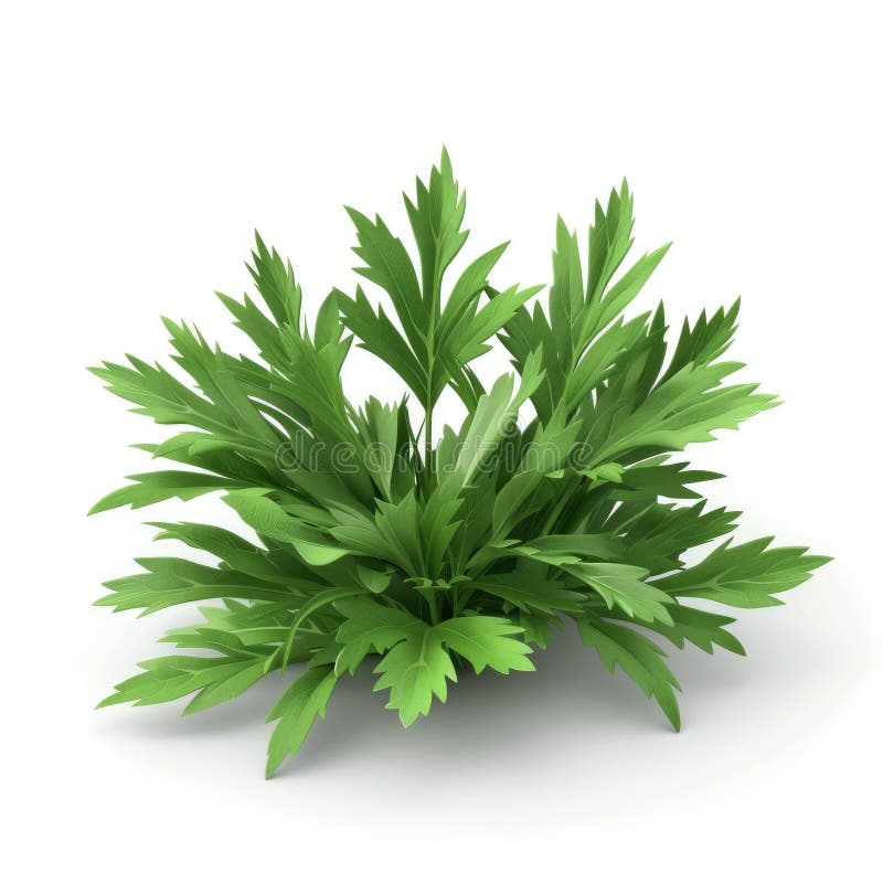 Lush Green Foliage Plant Bush, Isolated on White Background Stock ...