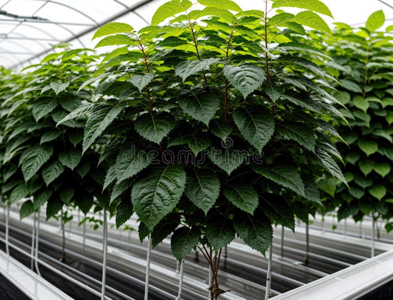A Greenhouse with Plants Growing on the Walls and Floor. Stock Photo ...