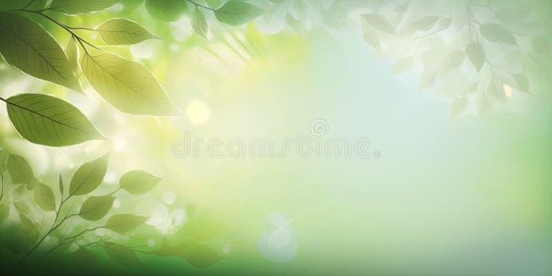 Lush Green Foliage on Soft Bokeh Background for Invitations and Posters ...