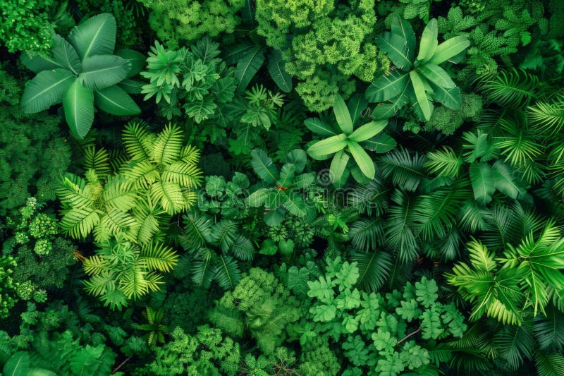 Lush Green Foliage Top View Stock Illustration - Illustration of lush ...