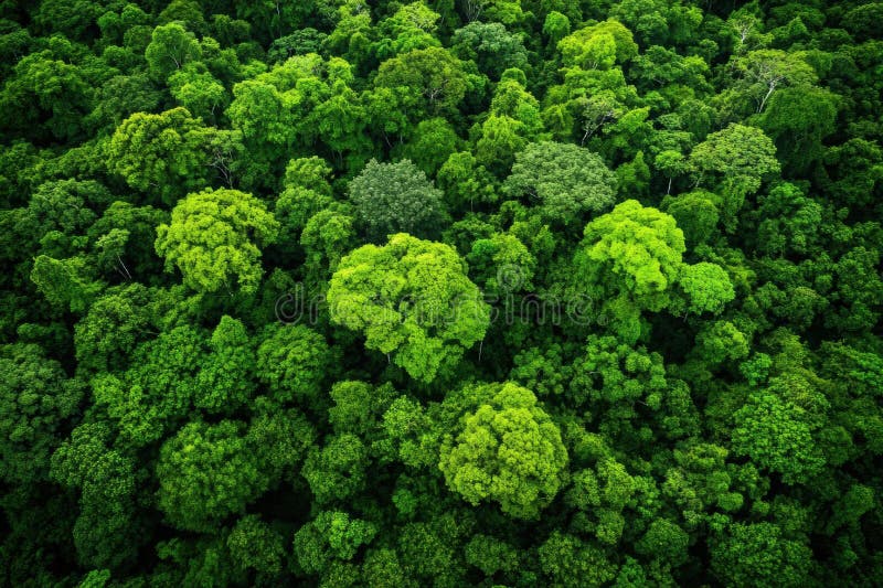 Lush Green Forest Canopy Creates a Vibrant Ecosystem, Aerial View of ...