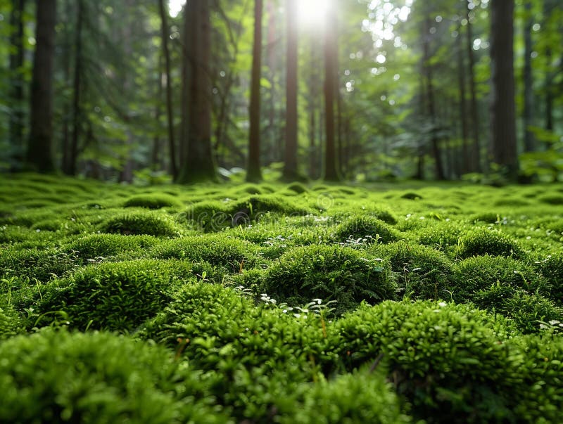 Lush Green Forest Floor Covered in Moss Stock Photo - Image of floor ...