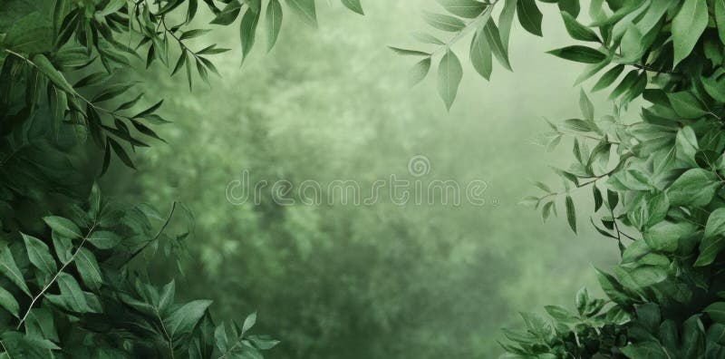 Lush Green Forest Frame stock illustration. Illustration of ecology ...