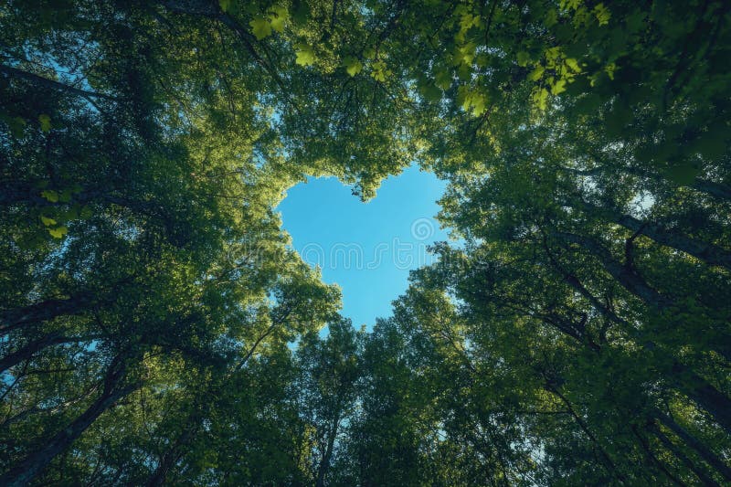 Lush Green Forest Heart stock photo. Image of ecology - 360053094