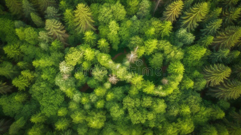 Lush Green Forest in Infinity Shape Viewed from Above Stock Image ...