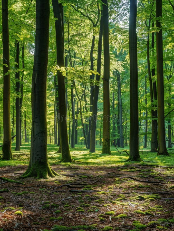 Lush Green Forest Teeming with Trees Stock Illustration - Illustration ... Lush Green Forest Teeming with Trees Stock Illustration - Illustration ...