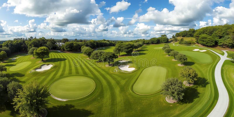 Image is a High-resolution Aerial Photograph of a Golf Course ...