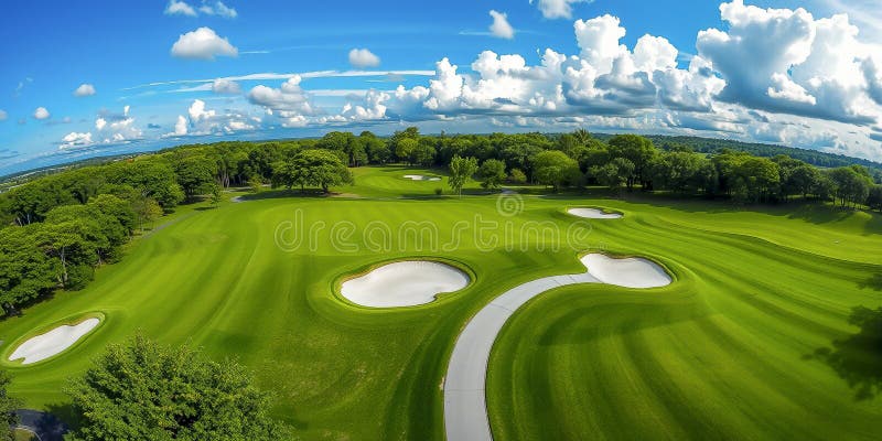 Image is a High-resolution Aerial Photograph of a Golf Course ...