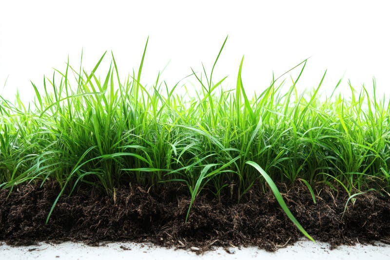 Lush Green Grass Field Isolated on White Background Ideal for Product Display and Marketing ...
