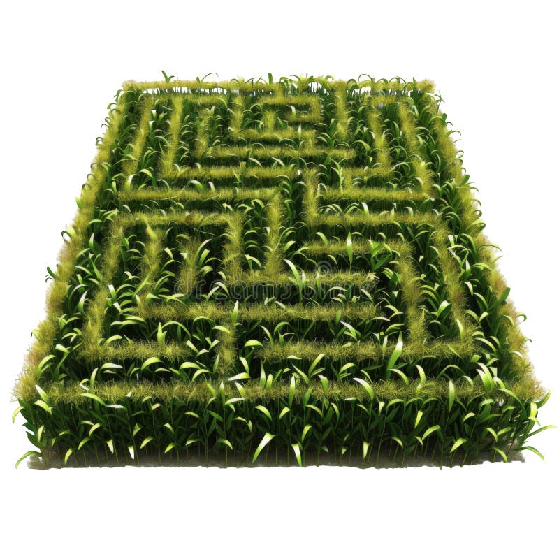 A Lush Green Grass Maze with Intertwining Pathways Stock Photo ...