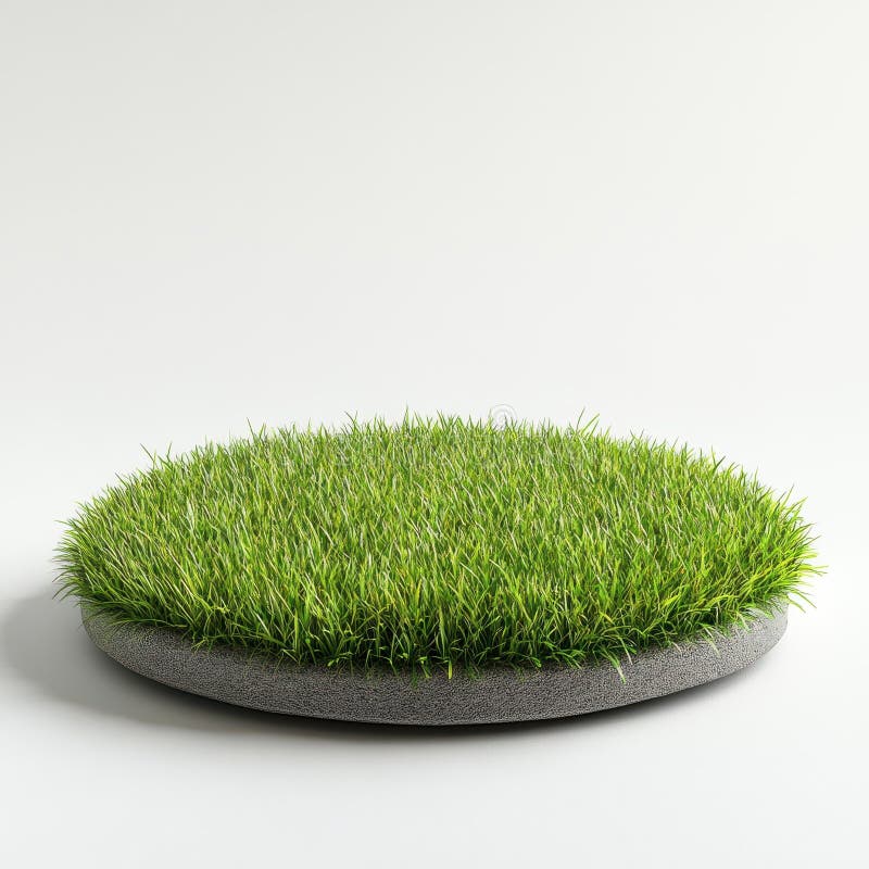 Lush Green Grass Patch on a Circular Base Nature Freshness Spring ...