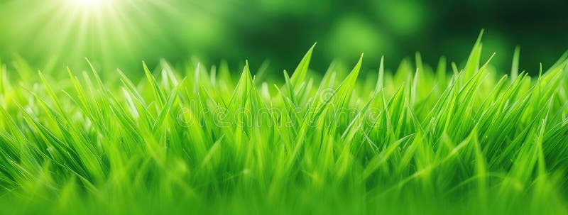 Fresh Spring Grass with Bokeh Background Stock Image - Image of lush ...