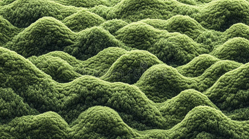 Lush Green Hills Covered in Dense Forests Forming Wavy Landscape Stock ...