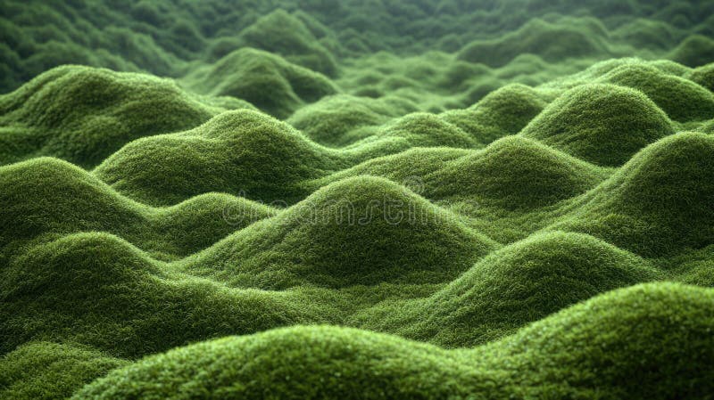 Lush Green Hills Landscape with Rolling Grass Mounds in Serene Natural ...