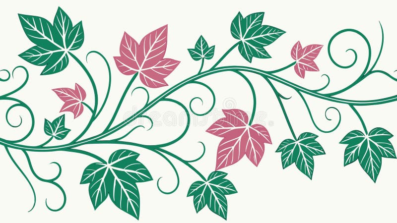 Lush Green Ivy Vine Pattern Vector Design for Natural Backgrounds ...