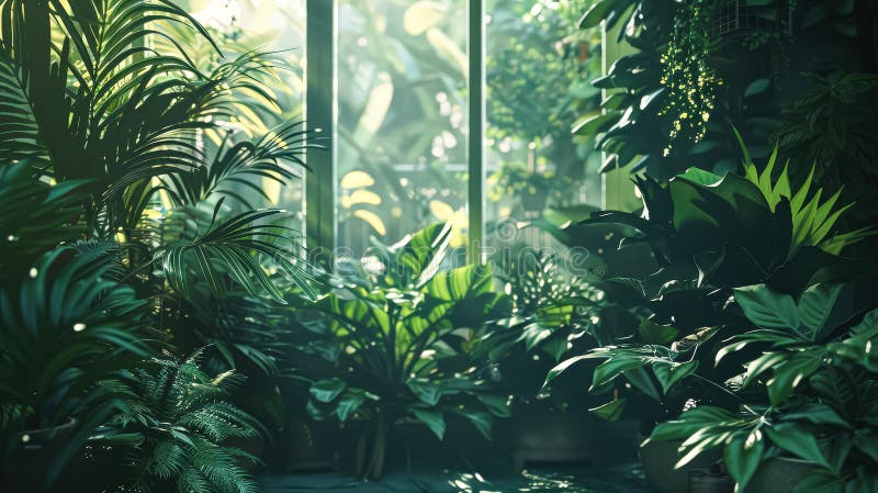 Lush Green Jungle with a Window in the Middle Stock Image - Image of ...
