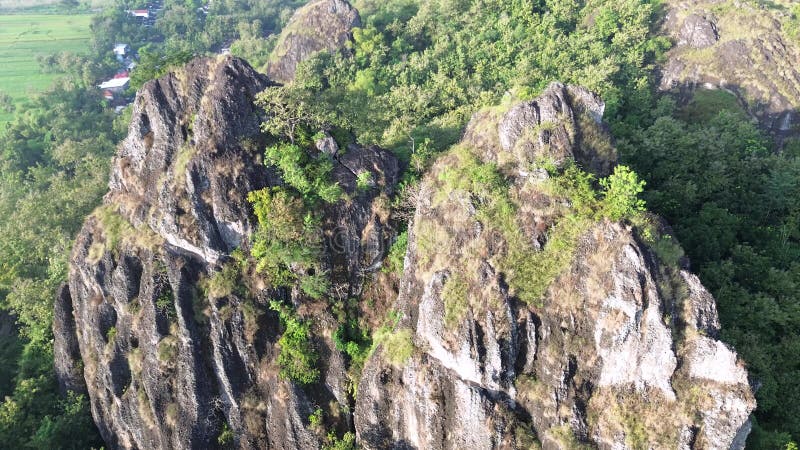 Lush Green Karst Hills Seen from Drone Above Central Java Stock Video ...