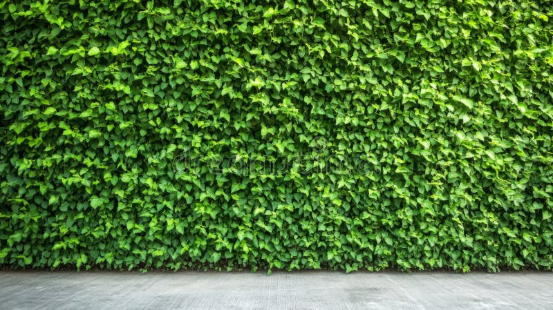 Lush Green Leaf Wall with Pavement Ground Stock Illustration ...