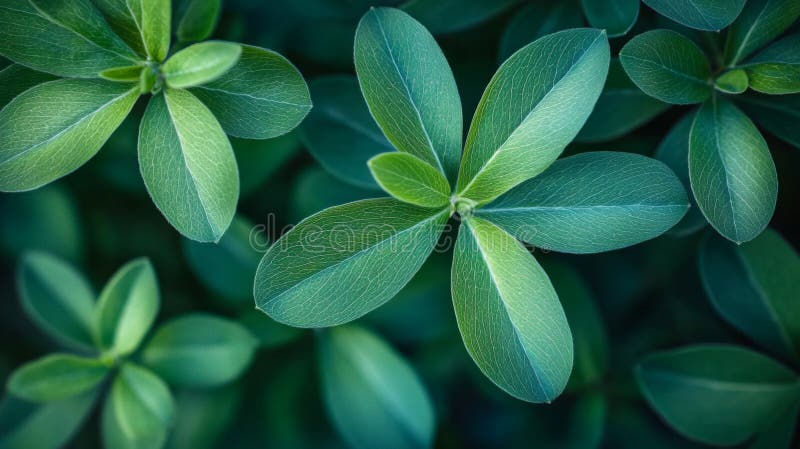 Lush Green Leaves Detailed Texture Close Up Stock Illustration ...