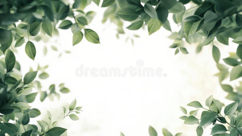 Lush Green Leaves Frame stock illustration. Illustration of relaxation ...