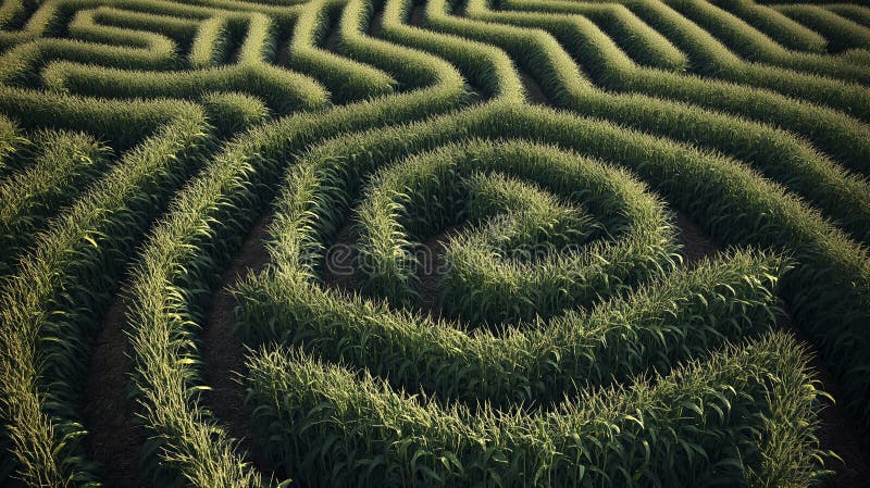 A Lush Green Maze Viewed from Above, Creating a Captivating Outdoor ...