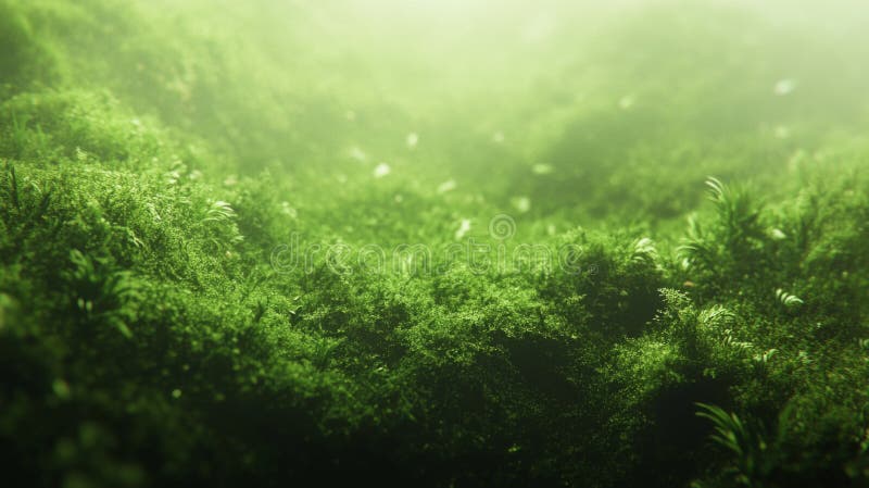 Lush Green Moss Carpet a Natural Textured Landscape Stock Illustration ...