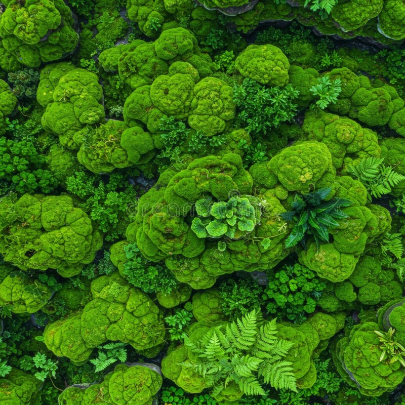 Lush Green Moss Texture Background Stock Illustration - Illustration of ...